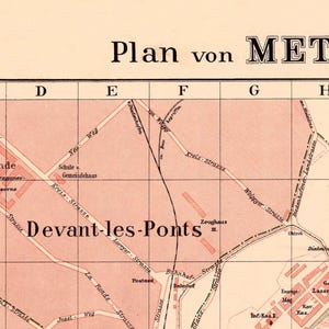 Old Map of Metz France 1904 Vintage Map | Vintage Map Wall Art Print ...