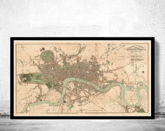 Old Map of London Map 1880 Vintage Poster Wall Art Print | Etsy UK