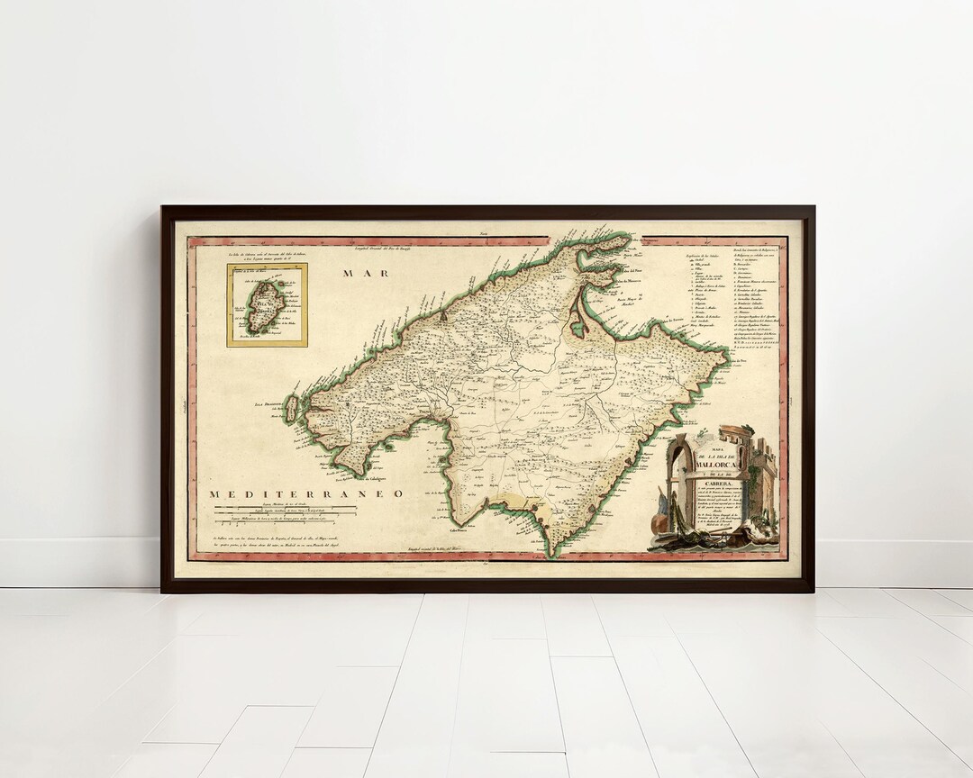 Old Map of Mallorca Island Spain 1773 Mapa Viejo De Mallorca | Vintage ...