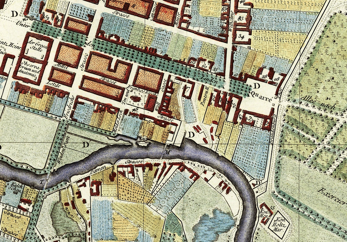 Old Map of Berlin Germany 1760 Vintage Poster Wall Art - Etsy