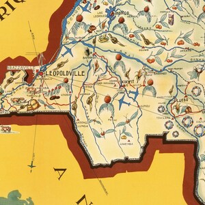 Beautiful Old Map of Belgian Congo Congo Belge Central Africa 1949 ...