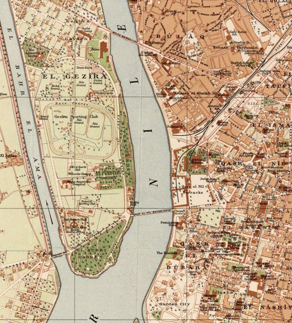 Old Map of Cairo Egypt 1920 | Wall Map Print - Etsy Canada