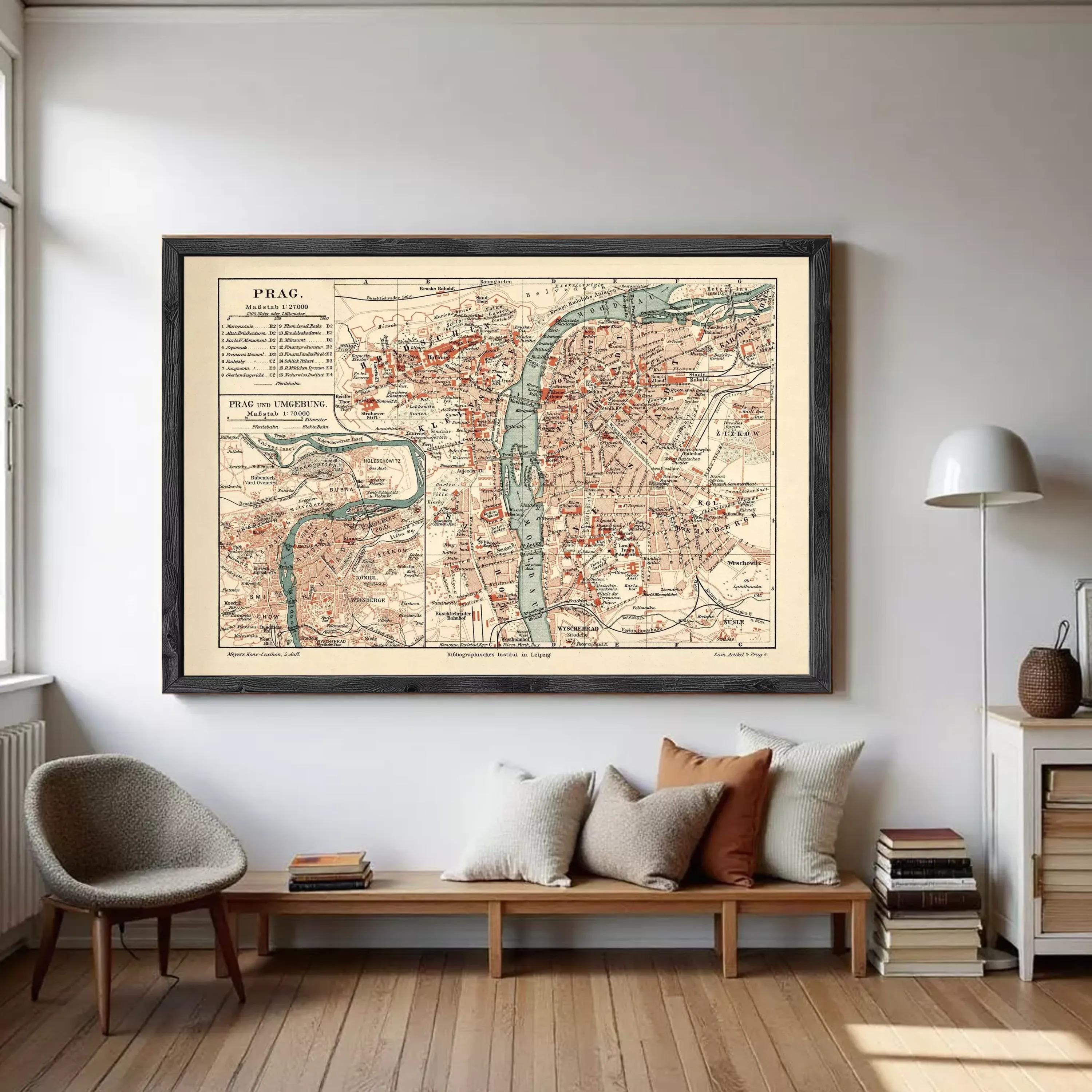Old Map of Prague 1894 Czech Republic Vintage Map | Wall Map Print - Etsy