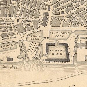 Old Map of Liverpool 1851 UK Vintage Map | Vintage Map Wall Art Print ...
