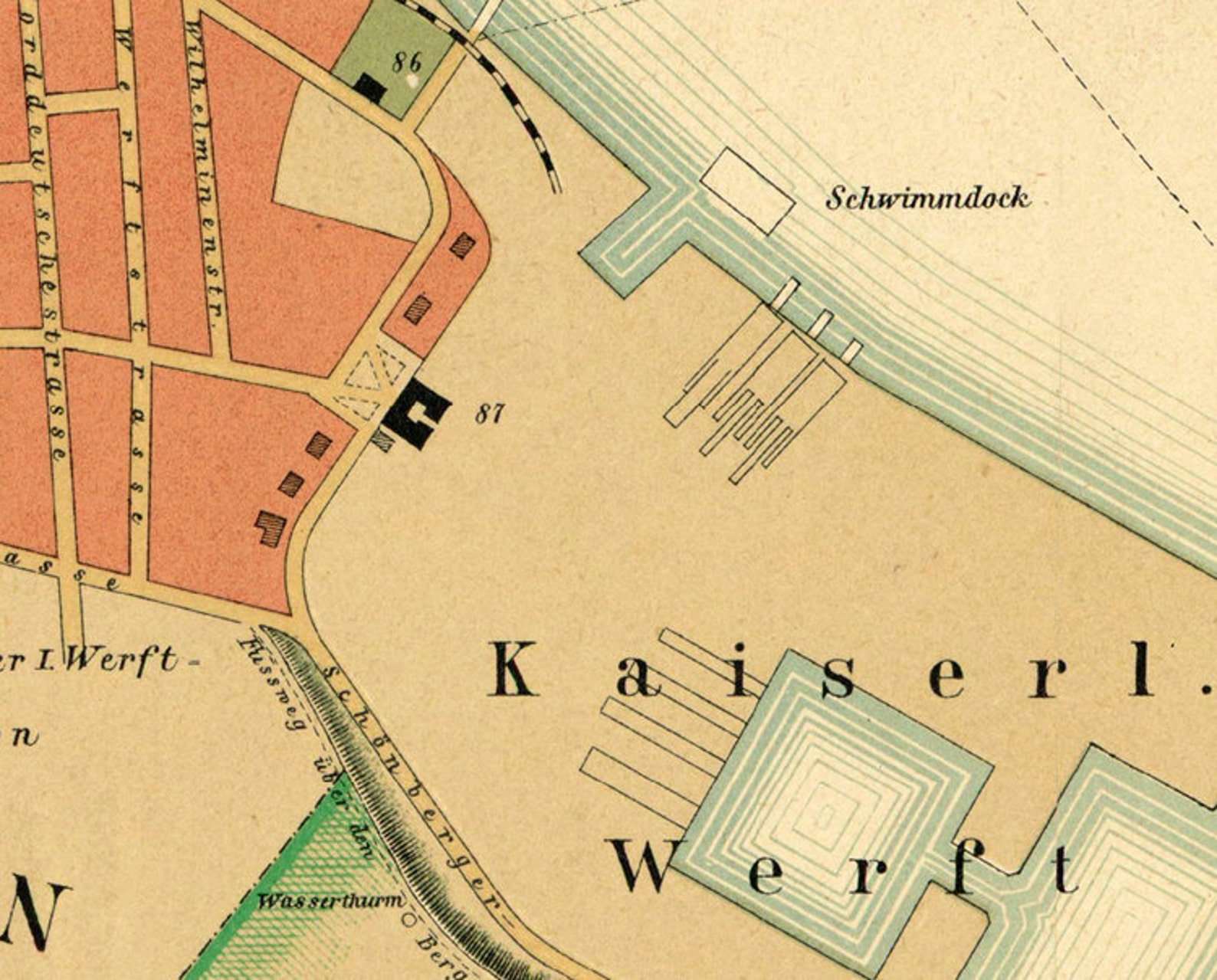 Old Map of Kiel Germany 1887 Vintage Map Vintage Poster Wall - Etsy