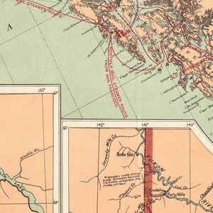 Old Map of Alaska 1898 Vintage Alaska Vintage Map Vintage Poster Wall ...