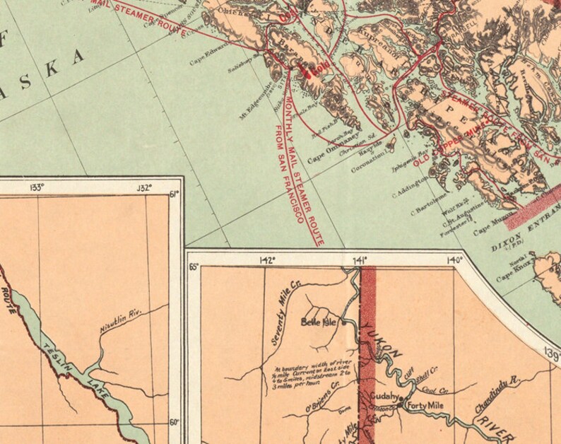 Old Map of Alaska 1898 Vintage Alaska Vintage Map Vintage - Etsy