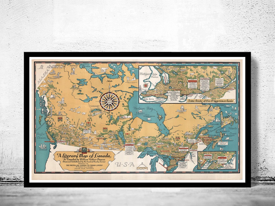 Old Map of Canada Antique North America 1936 Vintage Map Vintage Poster ...