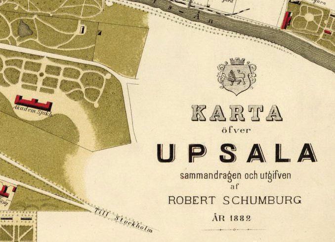 Old Map of Upsala Uppsala Sweden 1882 Vintage Map | Wall Map Print - Etsy