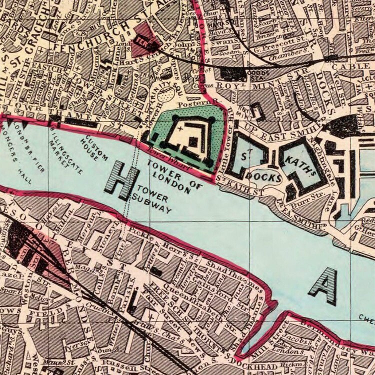 Old Map Of London Map 1880 | Vintage Poster Wall Art Print | Wall Map ...