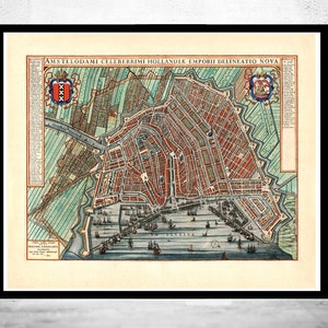 Old Map of Amsterdam the Netherlands 1649 Vintage Map Vintage Poster ...