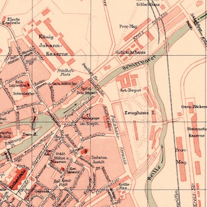 Old Map of Metz France 1904 Vintage Map Vintage Poster Wall Art Print ...