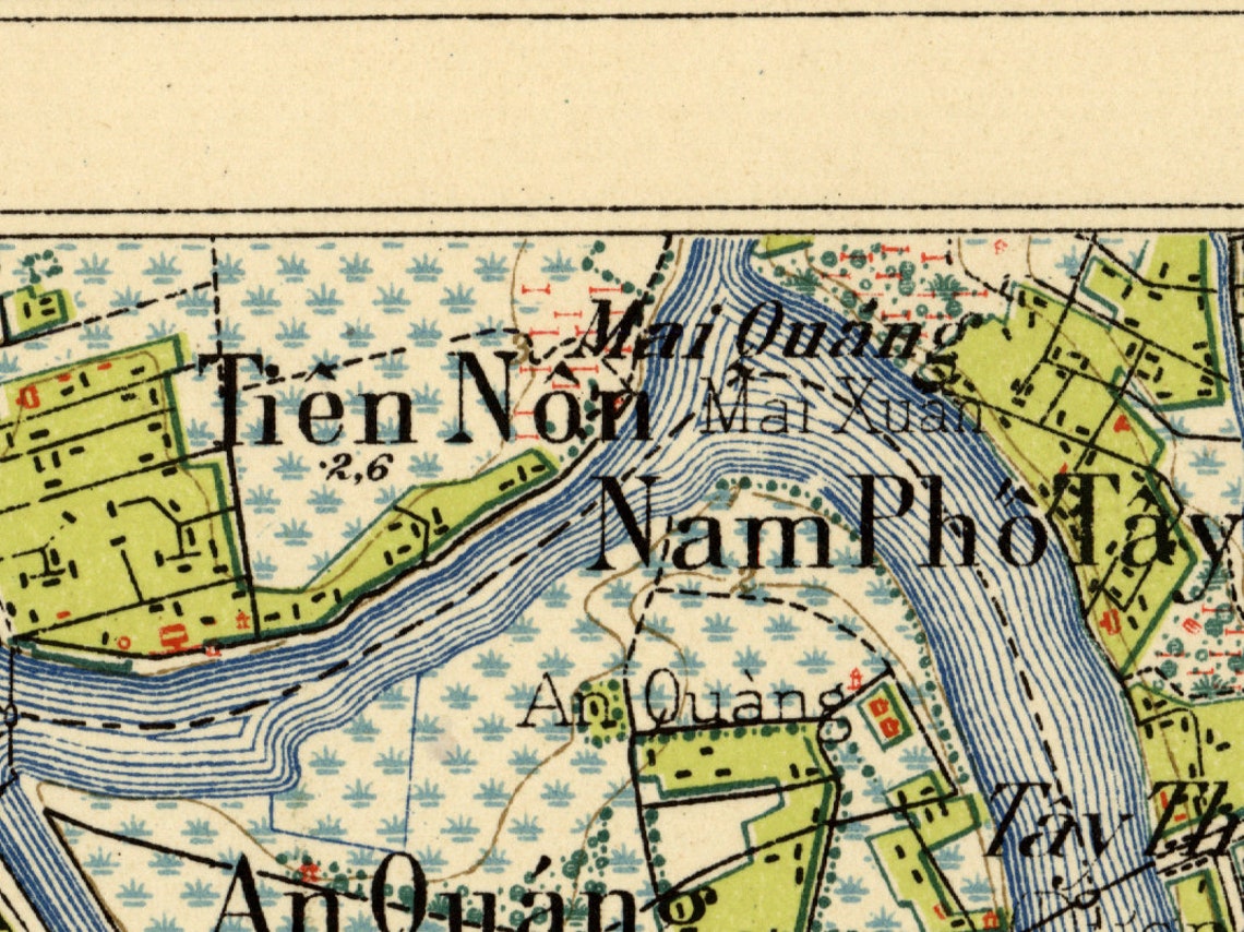 Old Map of Hue Vietnam 1910 Vintage Map Vintage Poster Wall - Etsy