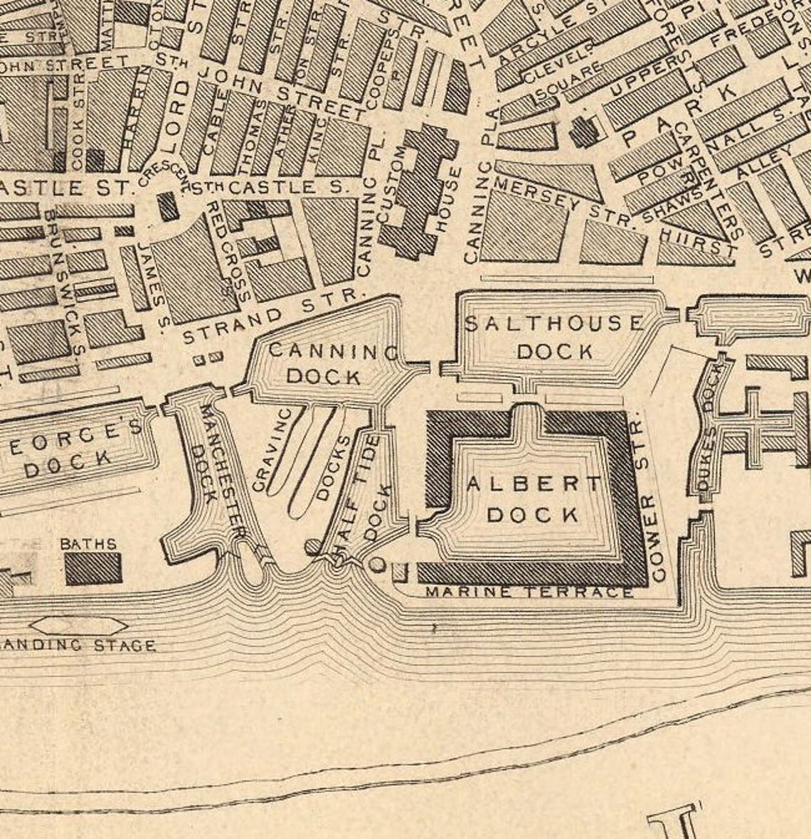 Old Map of Liverpool 1851 UK Vintage Map Vintage Poster Wall - Etsy