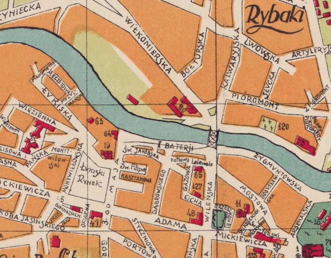 Old Map of Vilnius Lithuania 1930 Vintage Map Vintage Poster - Etsy