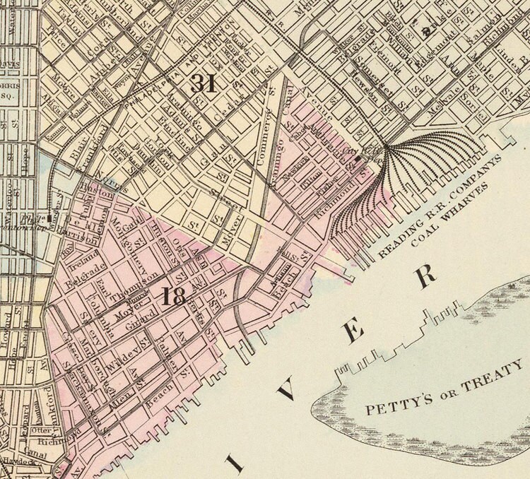 Old Map of Philadelphia 1880 Vintage Map Vintage Poster Wall - Etsy
