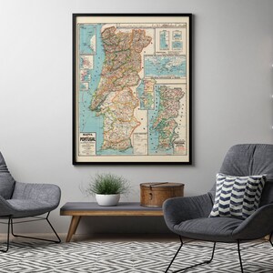Old Map of Portugal 1929 Mapa De Portugal Portuguese Map Vintage Map ...