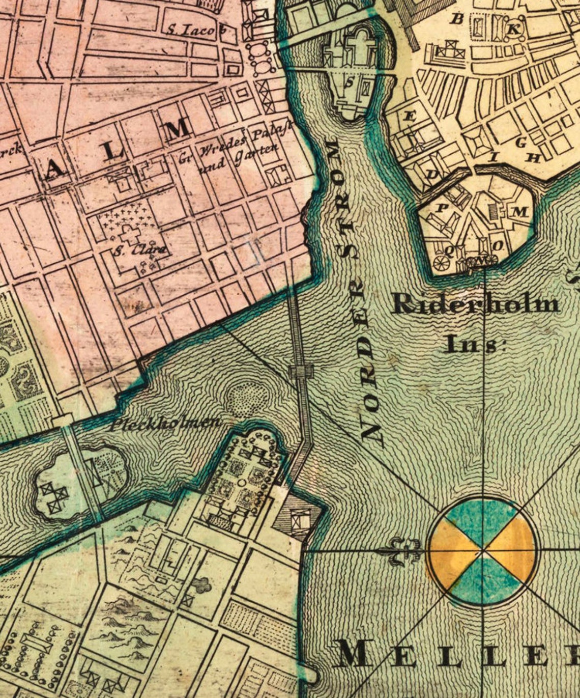 Old Map of Stockholm Sweden 1721 Vintage Poster Wall Art - Etsy