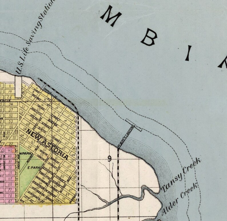Astoria Oregon Old Map 1890 Vintage Map Vintage Poster Wall | Etsy