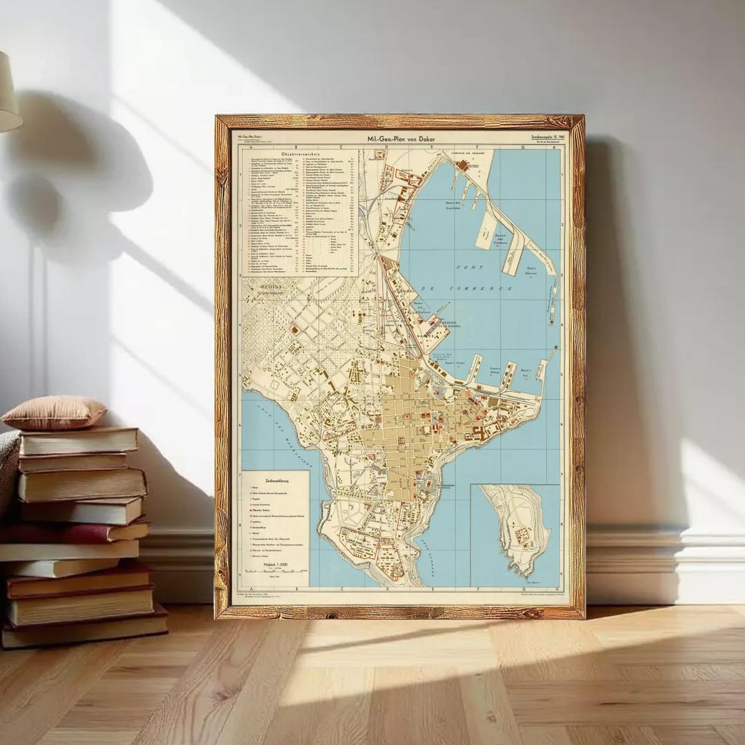 Old Map of Dakar Senegal 1941 Vintage Map | Wall Map Print - Etsy