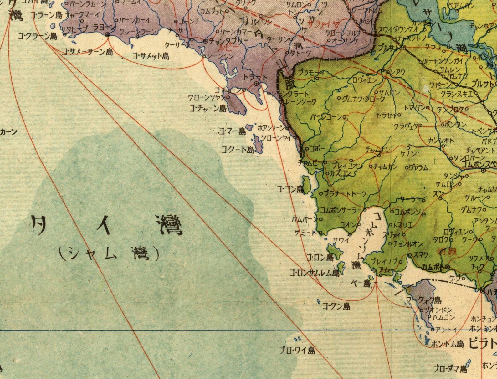 Old Map of Thailand 1943 Old Siam Vintage Map Vintage Poster Wall Art ...