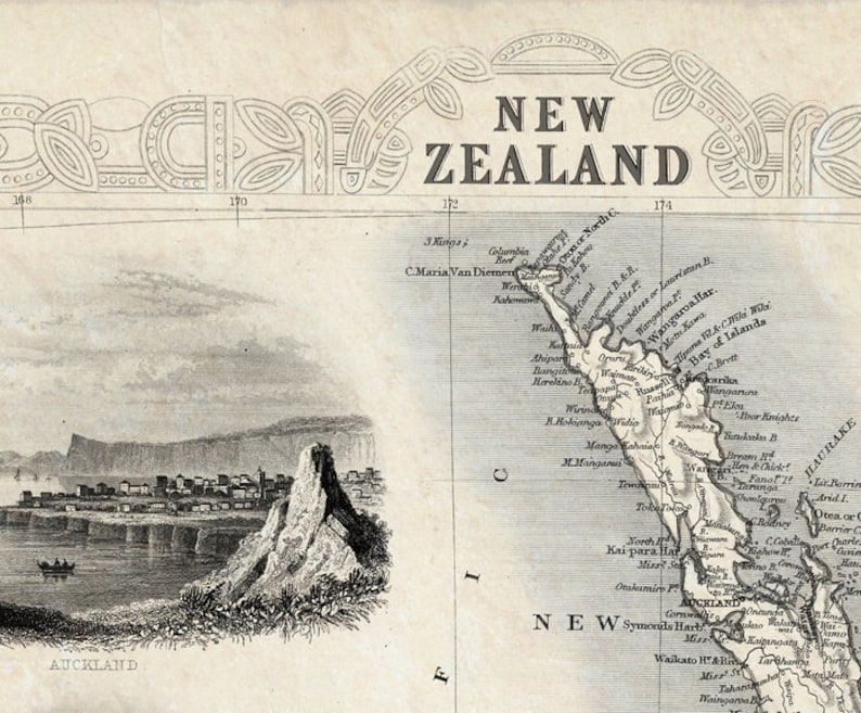 Vintage Map of New Zealand Old Map 1851 Vintage Poster Wall - Etsy