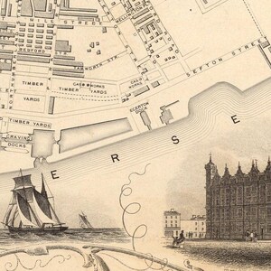 Old Map of Liverpool 1851 UK Vintage Map | Vintage Poster Wall Art ...