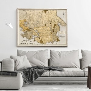 Old Map of Greater Victoria British Columbia Canada 1921 Victoria BC ...