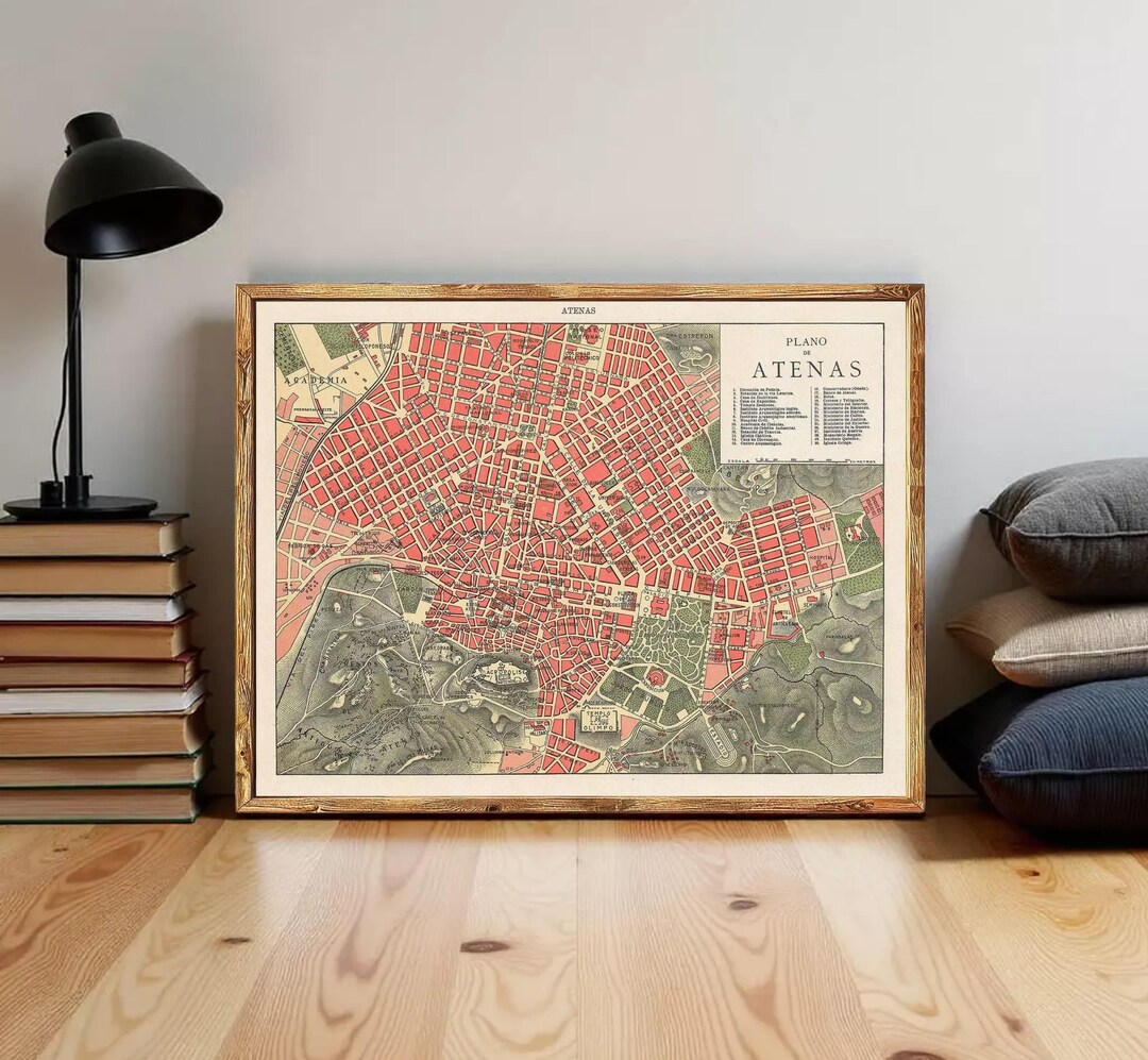Old Map of Athens Greece 1900 | Wall Map Print - Etsy UK