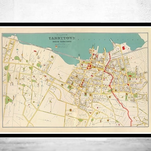 Old Map Tarrytown of New York 1893 Vintage Map Vintage - Etsy