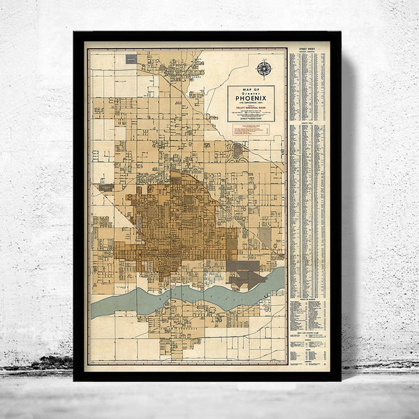Antique Map of Phoenix - Etsy