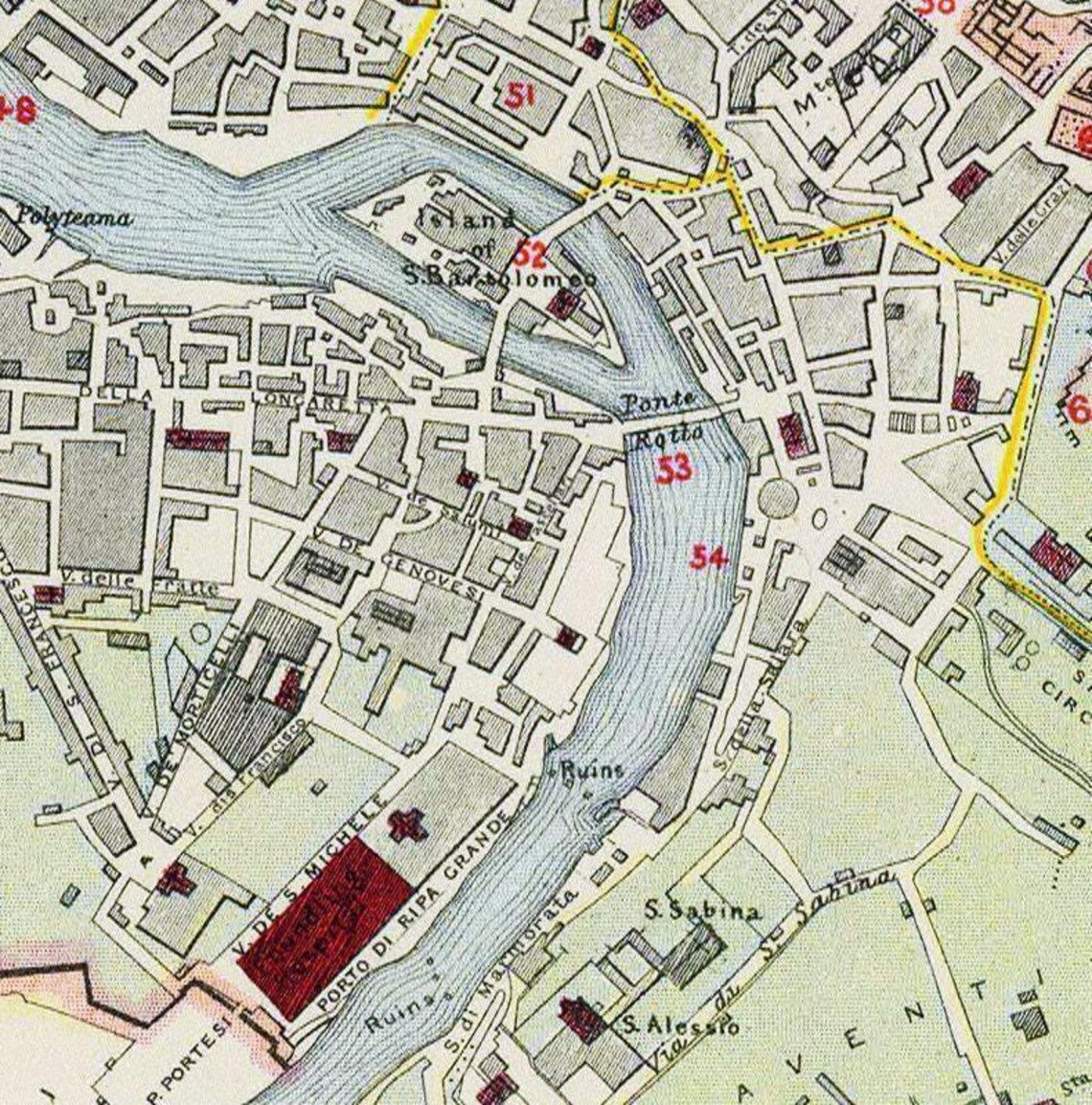 Old Map of Rome Italy 1883 Vintage Map of Rome | Wall Map Print - Etsy