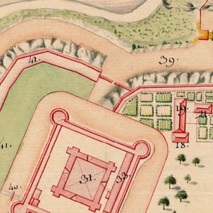 Old Map of Caen France 1754 Antique Map Vintage Poster Wall - Etsy