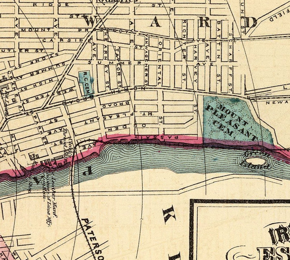 Old Map of Newark New Jersey 1872 Vintage Map Vintage Poster - Etsy