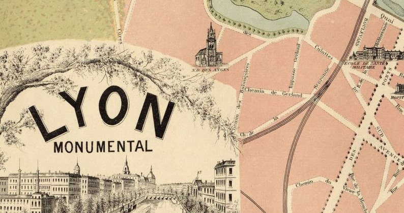 Old Map of Lyon France 1894 Vintage Map of Lyon Vintage - Etsy