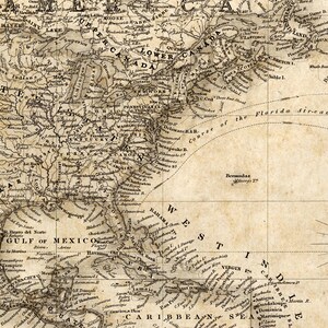 Big Old World Map 1849 Vintage Atlas Mercator Projection Sepia | World ...
