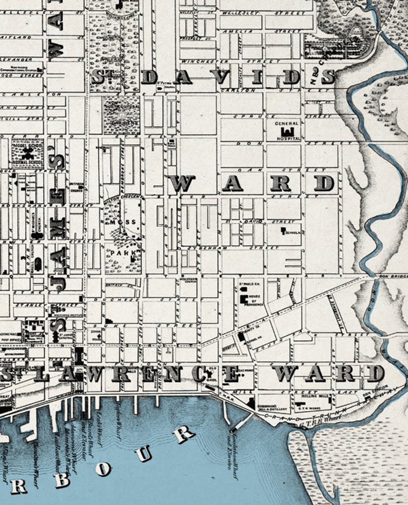 Old Map of Toronto Ontario Canada 1873 Vintage Map Toronto - Etsy Canada
