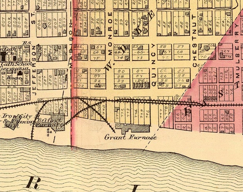 Old Map of Ironton Ohio 1877 Vintage Map Vintage Poster Wall - Etsy