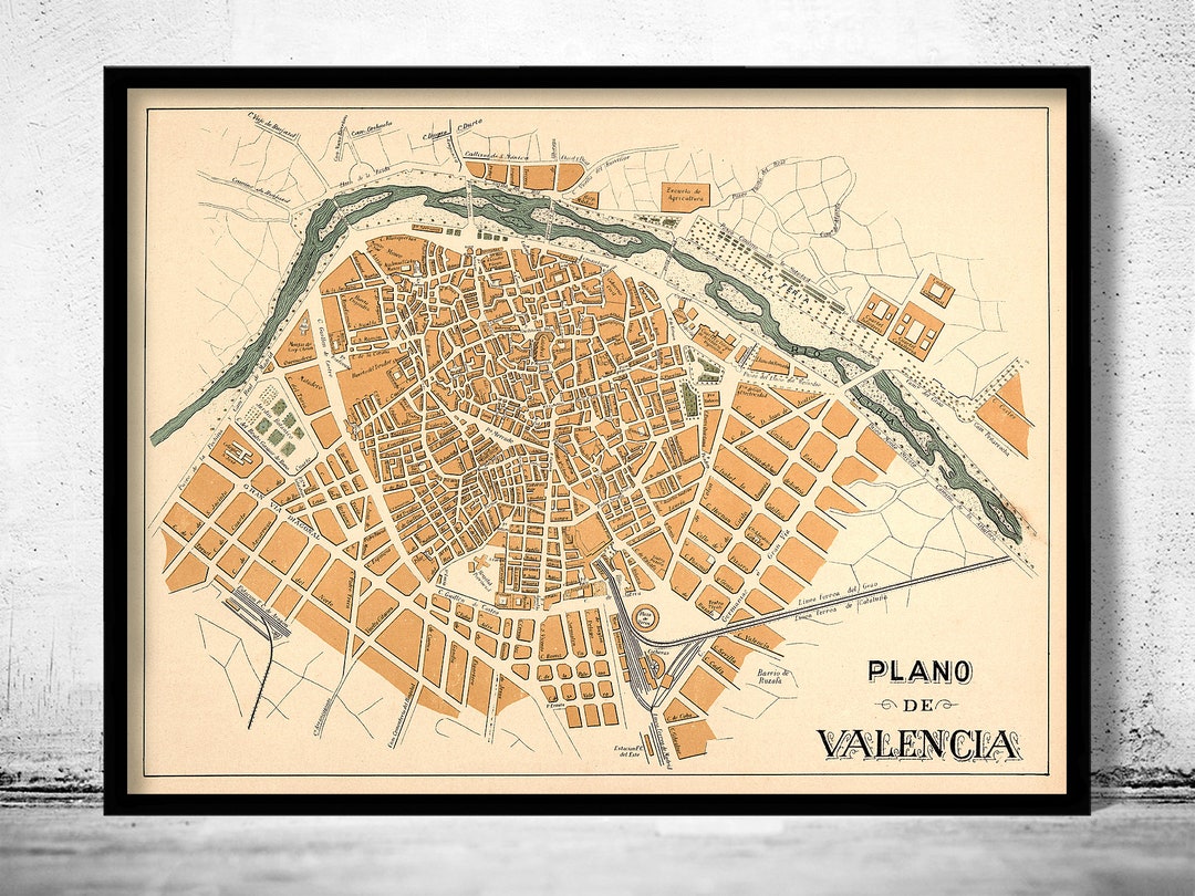 Old Map of Valencia City 1905 Spain Vintage Map Vintage - Etsy