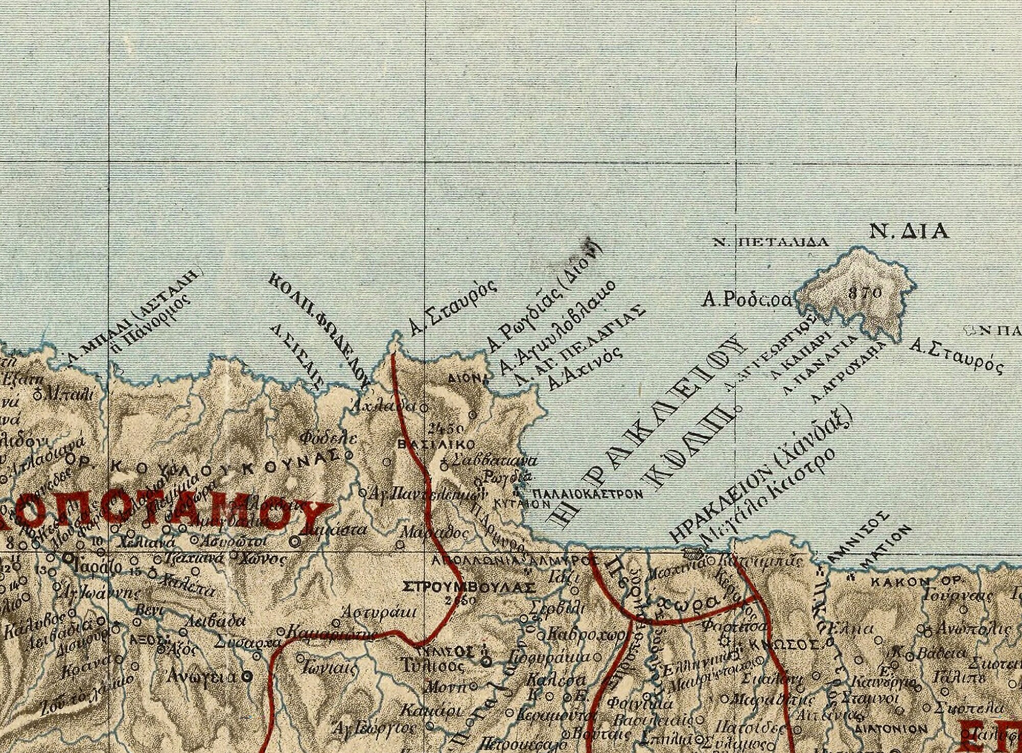 Old Map of Crete Island Greece Creta 1897 Vintage Poster - Etsy Australia