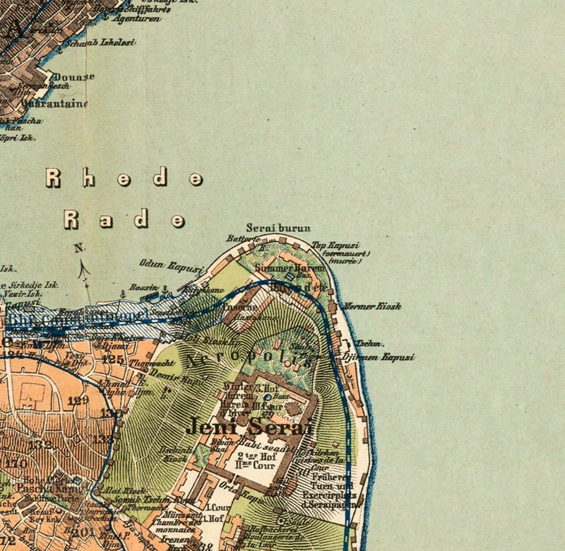 Old Map of Istanbul Constantinople Turkey 1882 Vintage Map - Etsy