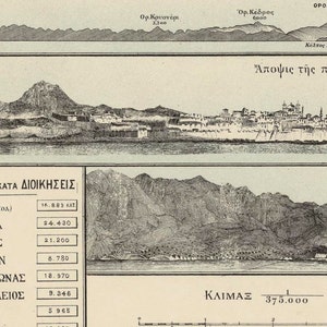 Old Map of Crete Island Greece Creta 1897 | Vintage Poster Wall Art ...