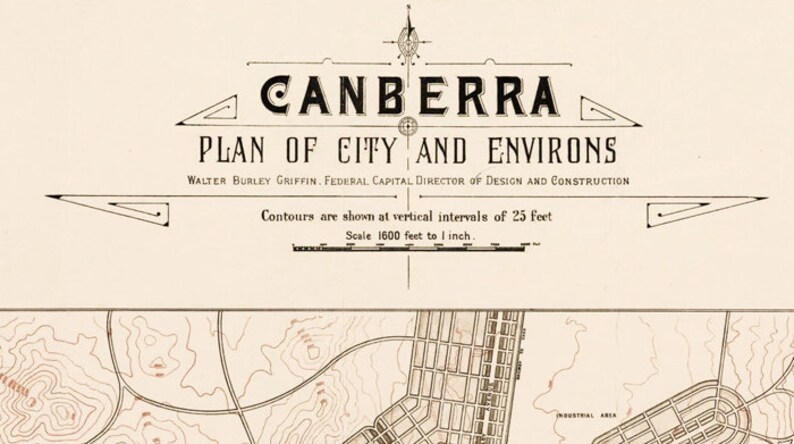 Old Map of Canberra City Australia 1918 Vintage Map Vintage - Etsy