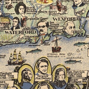 Old Map of Ireland 1936 Story Map of Ireland With Clans Old Map of ...