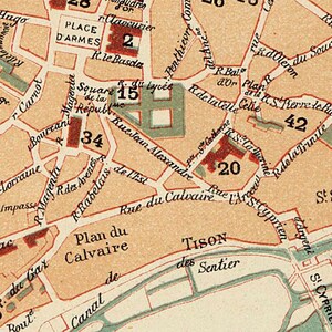 Old Map of Poitiers France 1896 Vintage Map Vintage Poster Wall Art ...