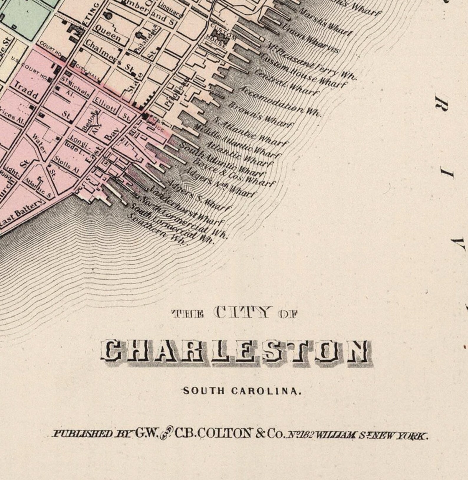 Vintage Map of Savannah and Charleston GA Georgia 1895 | Etsy