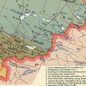 Old Map of Soviet Union CCCP USSR Map Vintage Poster Wall Art Print ...