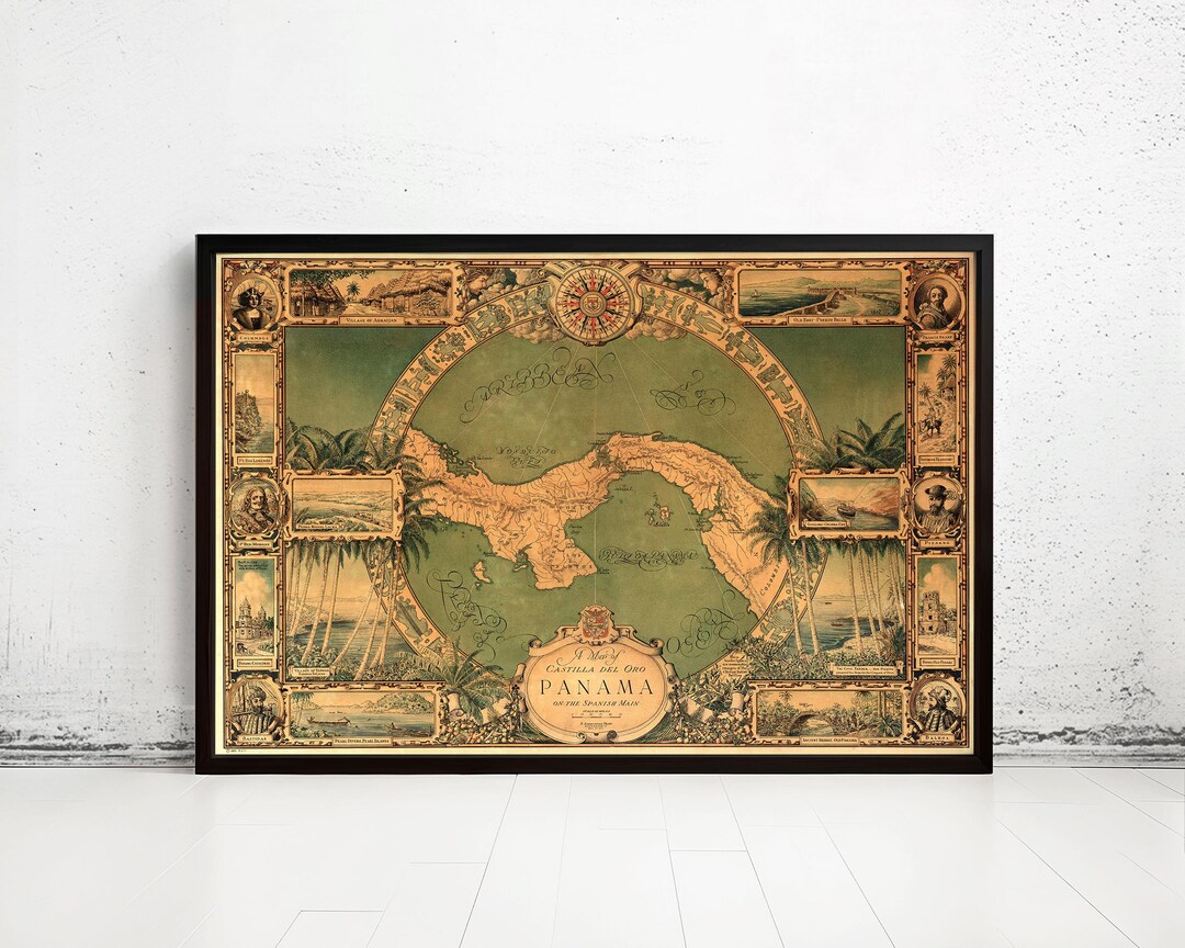 Old Map of Panama Canal Zone 1930 Vintage Map Panama | Vintage Poster ...