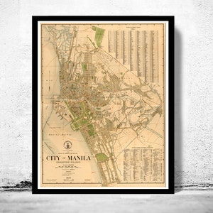 Old Map of Manila Philippines 1920 Vintage Map Vintage Poster Wall Art ...