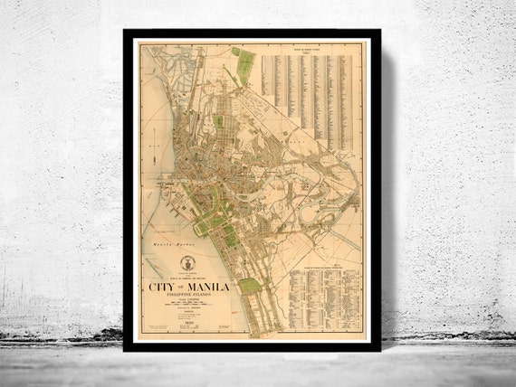 Old Map of Manila Philippines 1920 Vintage Map Vintage - Etsy Canada